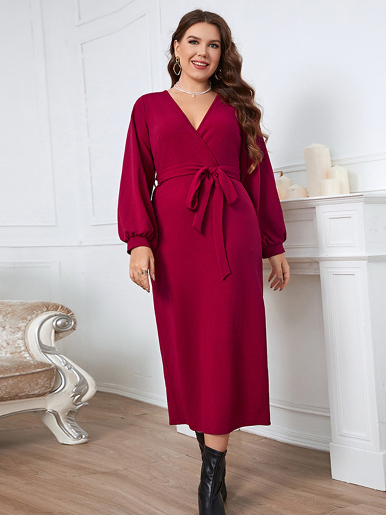 Figure-Hugging Red Long Sleeve Gown – The Chic Wholesale